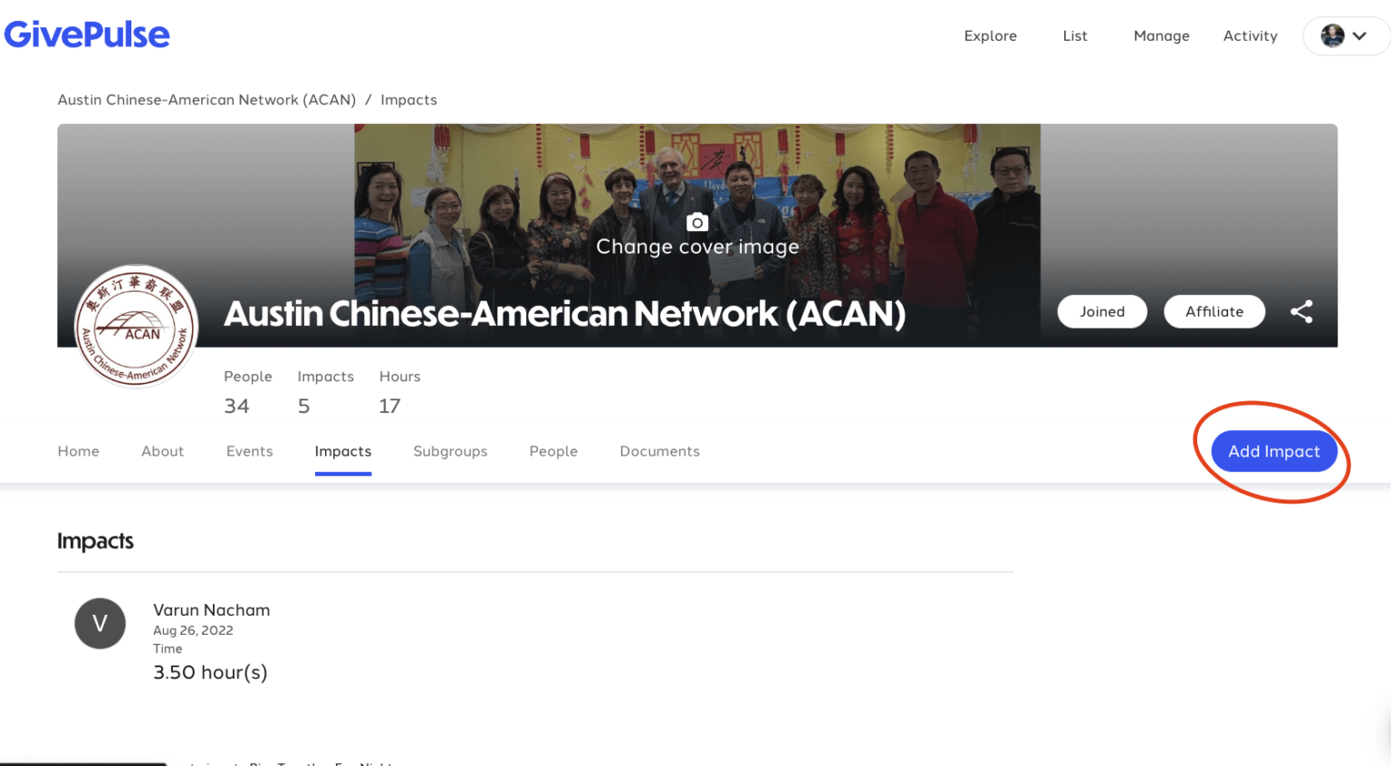 GivePulse Step by Step Guide - Austin Chinese-American Network